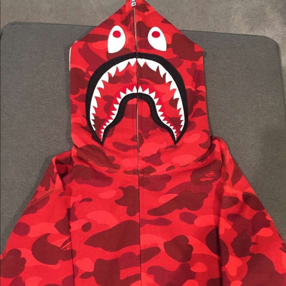 Bape | Sweaters | Bape Red Camo Full Zip Read The Description | Poshmark